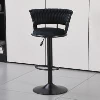 China Velvet Chair Seat Bar Stool with Wraparound Backrest and 80-100cm Height for Modern Bar Furniture for sale