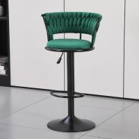 China Velvet Chair Seat Bar Stool with Wraparound Backrest and 80-100cm Height for Modern Bar Furniture for sale