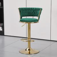China Velvet Chair Seat Bar Stool with Wraparound Backrest and 80-100cm Height for Modern Bar Furniture for sale