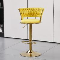 China Velvet Chair Seat Bar Stool with Wraparound Backrest and 80-100cm Height for Modern Bar Furniture for sale