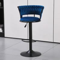 China Velvet Chair Seat Bar Stool with Wraparound Backrest and 80-100cm Height for Modern Bar Furniture for sale