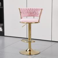 China Velvet Chair Seat Bar Stool with Wraparound Backrest and 80-100cm Height for Modern Bar Furniture for sale
