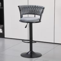China Velvet Chair Seat Bar Stool with Wraparound Backrest and 80-100cm Height for Modern Bar Furniture for sale
