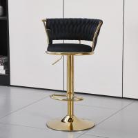 China Velvet Chair Seat Bar Stool with Wraparound Backrest and 80-100cm Height for Modern Bar Furniture for sale