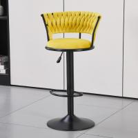 China Velvet Chair Seat Bar Stool with Wraparound Backrest and 80-100cm Height for Modern Bar Furniture for sale