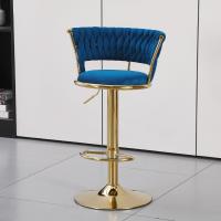 China Velvet Chair Seat Bar Stool with Wraparound Backrest and 80-100cm Height for Modern Bar Furniture for sale