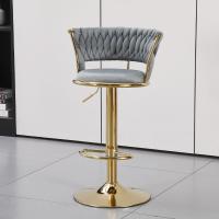 China Velvet Chair Seat Bar Stool with Wraparound Backrest and 80-100cm Height for Modern Bar Furniture for sale