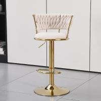 China Velvet Chair Seat Bar Stool with Wraparound Backrest and 80-100cm Height for Modern Bar Furniture for sale