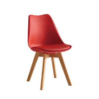 China Nordic Style Eames Bar Chair with PU Foam Upholstered Seat and Solid Wood Legs in Customizable Colors for sale