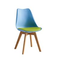 China Nordic Style Eames Bar Chair with PU Foam Upholstered Seat and Solid Wood Legs in Customizable Colors for sale