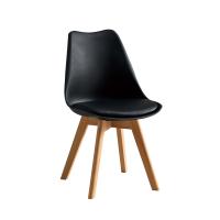 China Nordic Style Eames Bar Chair with PU Foam Upholstered Seat and Solid Wood Legs in Customizable Colors for sale