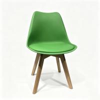 China Nordic Style Eames Bar Chair with PU Foam Upholstered Seat and Solid Wood Legs in Customizable Colors for sale
