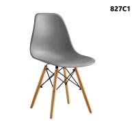 China Modern Plastic Dining Chair with Nordic Wooden Legs and X-shaped Iron Frame for 450mm Seat Height for sale
