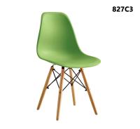 China Modern Plastic Dining Chair with Nordic Wooden Legs and X-shaped Iron Frame for 450mm Seat Height for sale