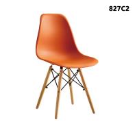 China Modern Plastic Dining Chair with Nordic Wooden Legs and X-shaped Iron Frame for 450mm Seat Height for sale
