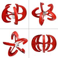 China Roof Installation Red Lantern Wind Turbine 100W 24V Curved Blade Design for sale
