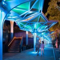 China Light Sculpture geometric canopy with integrated led lighting offering vibrant modern outdoor art for public and commercial spaces for sale