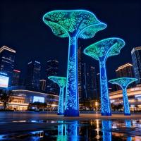 China Flower Hollow LED Outdoor Art Light Large Commercial Square Landscape Lights for sale