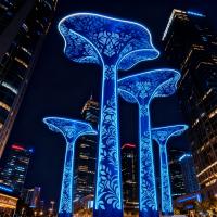 China Flower Hollow LED Outdoor Art Light Large Commercial Square Landscape Lights for sale