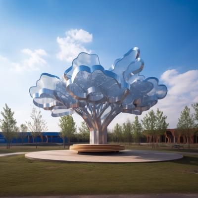 China Tree Inspired Sculptural Shade Canopy 	Art Tree Sculpture For Real Estate Hospitality for sale