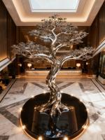 China Modern Artistic Metal Tree Installation for Resort Garden Public Art Zone Decoration for sale