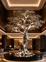 China Modern Artistic Metal Tree Installation for Resort Garden Public Art Zone Decoration for sale