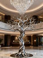 China Modern Artistic Metal Tree Installation for Resort Garden Public Art Zone Decoration for sale
