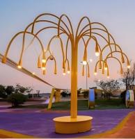 China Modern Artistic Tree Street Sculpture Outdoor LED Steel & Acrylic Customized Mascot Decorative Sculpture for sale