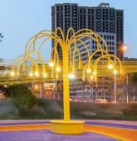 China Modern Artistic Tree Street Sculpture Outdoor LED Steel & Acrylic Customized Mascot Decorative Sculpture for sale