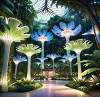 China Outdoor Decoration Hollow Flower Tree Sculpture Painted Large Sculpture for sale