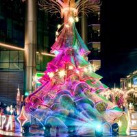 China Large-Scale Glimmering Christmas Tree Cluster - Stainless Steel Installation for Commercial Center Atriums for sale