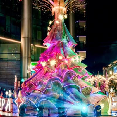 China Large-Scale Glimmering Christmas Tree Cluster - Stainless Steel Installation for Commercial Center Atriums for sale