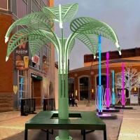 China Stainless Steel & Acrylic Waterproof Customized Shape Landscape Sculpture Palm Tree Motif Holiday Home Decor for sale
