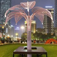 China Stainless Steel & Acrylic Waterproof Customized Shape Landscape Sculpture Palm Tree Motif Holiday Home Decor for sale