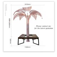 China Stainless Steel & Acrylic Waterproof Customized Shape Landscape Sculpture Palm Tree Motif Holiday Home Decor for sale