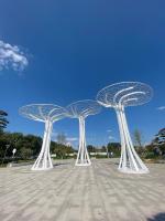 China China Factory Direct Custom RGB DMX 512 Control Outdoor Landscape Sculpture Lights IP65 Stainless Steel Hand Forged 360 Tree for sale