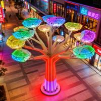 China LED Geometric Art Tree Lights, Outdoor Waterproof Lighting, Creative Commercial Street Decoration for square Night Scene for sale