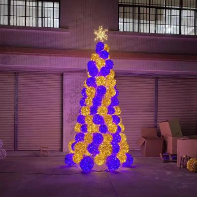 China High Quality IP65 LED Christmas Tree Lights Giant Festive Cone with AC Power Supply for Outdoor Shopping Mall Decorations 5M for sale