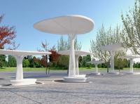 China Outdoor Seating Lighted Stainless Steel Tree with Canopy for Building Recreation Areas for sale