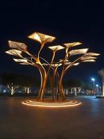 China Magical Forest Light Custom Glowing Art Tree Sculpture For Theme Parks Night Gardens for sale