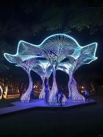 China Magical Forest Light Custom Glowing Art Tree Sculpture For Theme Parks Night Gardens for sale
