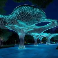 China Magical Forest Light Custom Glowing Art Tree Sculpture For Theme Parks Night Gardens for sale