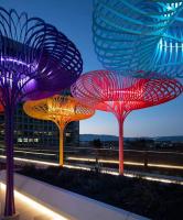 China Modern Outdoor Artistic Metal Tree Sculpture - Colorful Spiral Design for Garden Decoration for sale