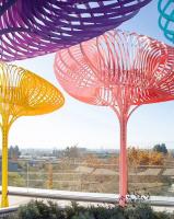 China Modern Outdoor Artistic Metal Tree Sculpture - Colorful Spiral Design for Garden Decoration for sale