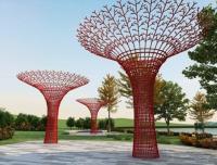 China Unique Illuminated Stainless Steel Tree Design with Canopy for Building Individuality for sale