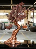 China Customizable Bronze-Finished Stainless Steel Pine Tree Sculpture for Garden Landscaping for sale