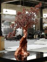 China Customizable Bronze-Finished Stainless Steel Pine Tree Sculpture for Garden Landscaping for sale