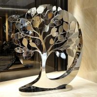China High - End Restaurant Interior Design: Custom - Made Stainless Steel Tree Sculpture for sale