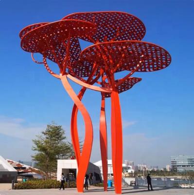 China Luxury Oasis Metal Tree - Sand-Proof Polish & LED Glow for UAE Atriums Solar Light Integration for Eco-Malls for sale