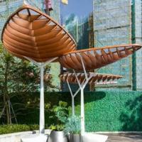 China Contemporary Facade Canopy System - Custom Stainless Steel Artistic Shelter for Shopping Malls & Public Buildings for sale